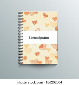 Notepad Template Abstract Love Background Eps10 Stock Vector (Royalty ...