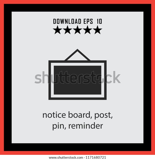 Notice Board Post Pin Vector Icon Stock Vector (Royalty Free ...