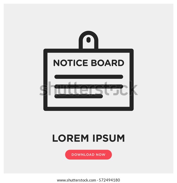 Notice Board Vector Icon Stock Vector (Royalty Free) 572494180 ...