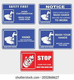 Notice Wash Hands Sign Vector Stock Vector (Royalty Free) 2032868627 ...