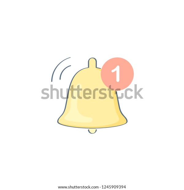 Notification Bell Icon Incoming Inbox Message Stock Vector (Royalty ...