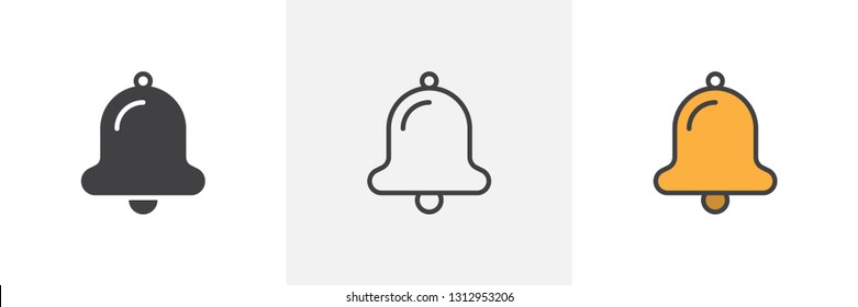Notification Bell Icon Line Glyph Filled Stock Vector (Royalty Free ...