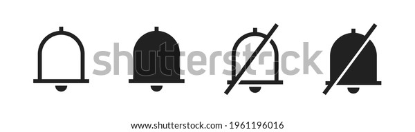 Icône de cloche de notification, ensemble : image vectorielle de stock ...