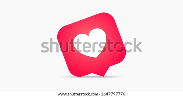 Notification Heart Icon Set Social Network Stock Vector (Royalty Free ...