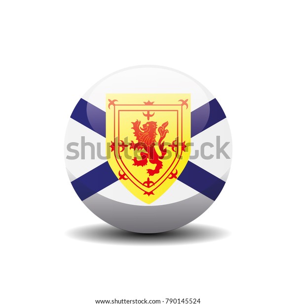 Nova Scotia National Circle Button Flag Stock Vector (Royalty Free ...