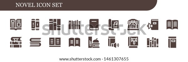 Novel Icon Set 18 Filled Novel Stock Vector (Royalty Free) 1461307655 ...