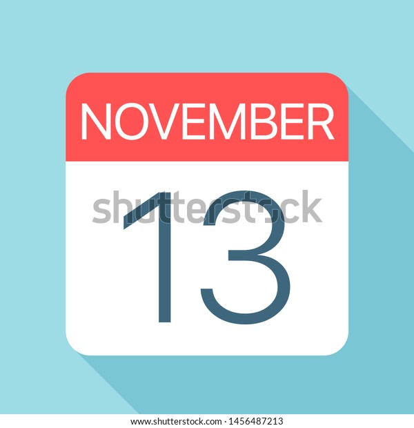 November 13 Calendar Icon Vector Illustration Stock Vector (Royalty ...