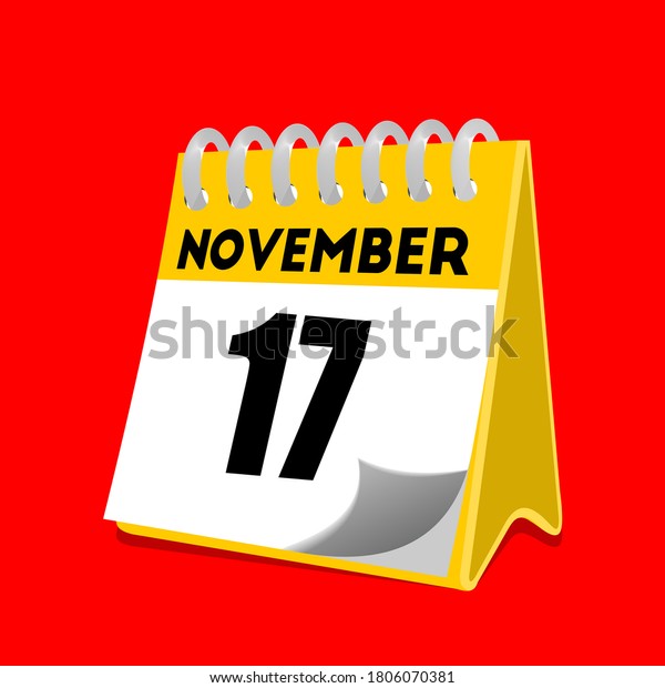 November 17 Calendar Icon Vector Illustration Stock Vector (Royalty ...
