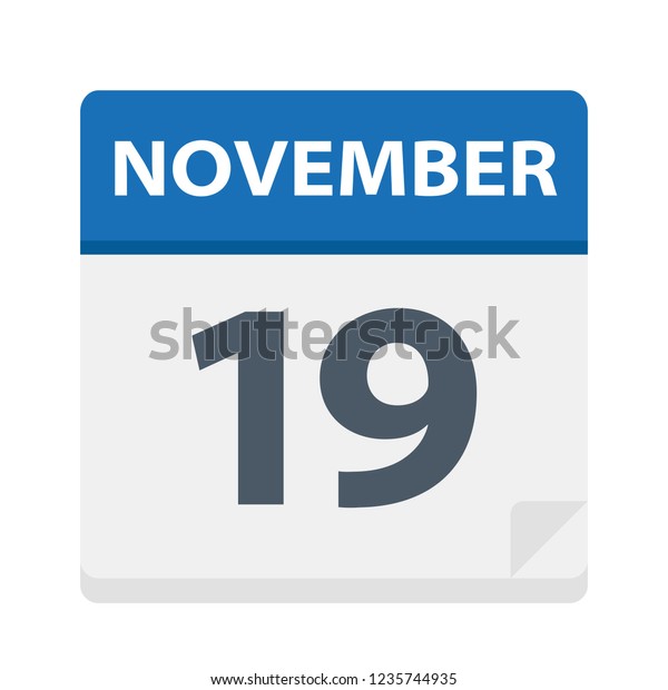 November 19 Calendar Icon Vector Illustration Stock Vector (Royalty ...