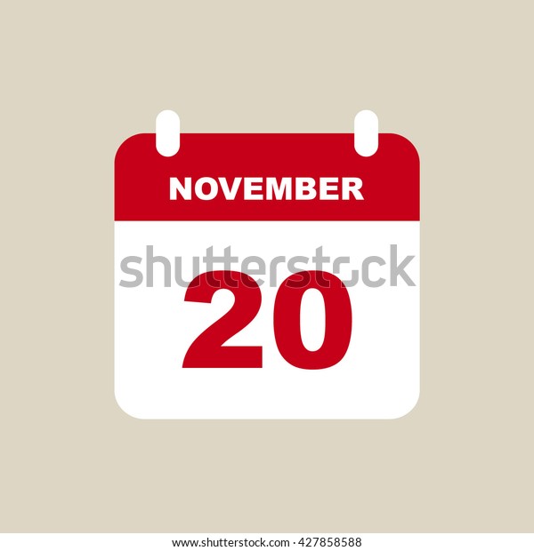 November 20 Calendar Icon Stock Vector (Royalty Free) 427858588 ...