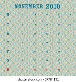 November 2010 Calendar Vector Art Illustration Stock Vector (Royalty ...