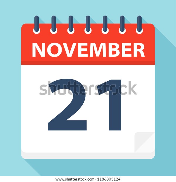 November 21 Calendar Icon Vector Illustration Stock Vector (Royalty ...
