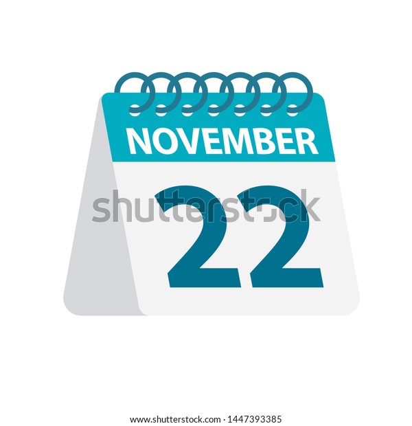 November 22 Calendar Icon Vector Illustration Stock Vector (Royalty ...