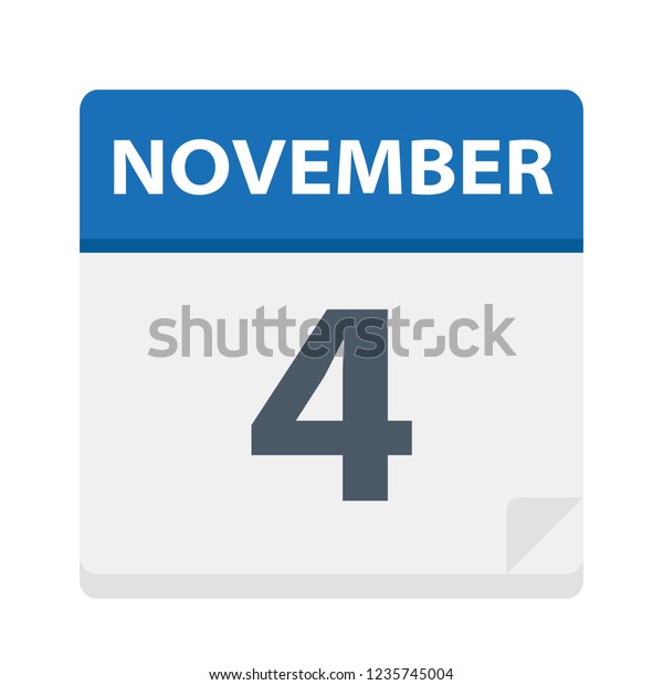 November 4 Calendar Icon Vector Illustration Stock Vector (Royalty Free ...