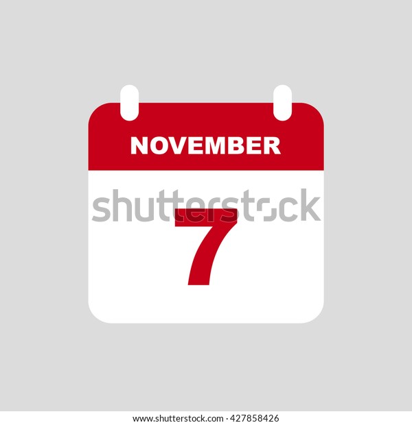 November 7 Calendar Icon Stock Vector (Royalty Free) 427858426 ...