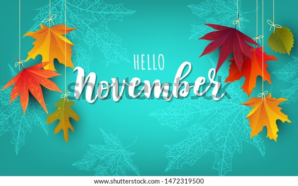 November Word Hand Lettering Typography Autumn Stock Vector (Royalty ... November Word Hand Lettering Typography Autumn Stock Vector (Royalty ...