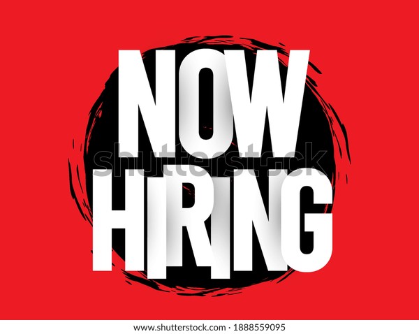 Now Hiring Banner Red Background Stock Vector (Royalty Free) 1888559095