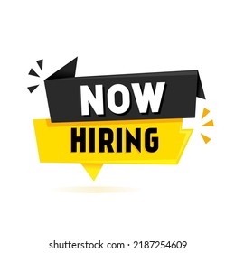 Now Hiring Banner Template Flat Style Stock Vector (Royalty Free ...