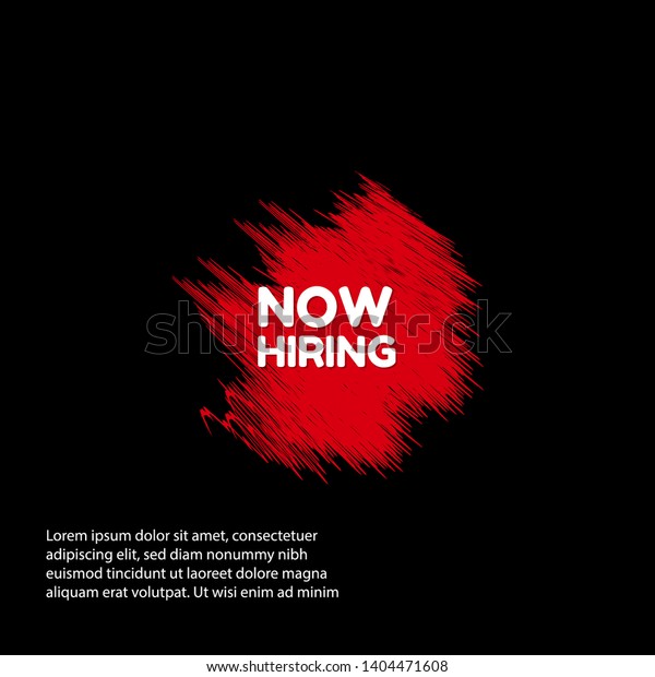 Now Hiring Red Label Modern Minimalistic Stock Vector (Royalty Free ...