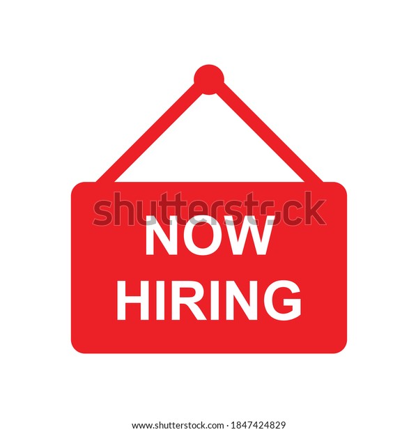 Now Hiring Sign Icon Vector Stock Vector (Royalty Free) 1847424829