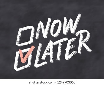 Now Later Procrastination Concept Stock Vector (Royalty Free ...