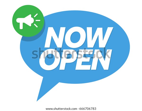 Now Open Badge Banner Vector Label Stock Vector (Royalty Free) 666706783