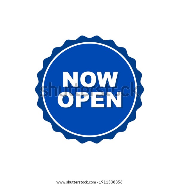 Now Open Badge Icon Label Design Stock Vector (Royalty Free) 1911338356 ...