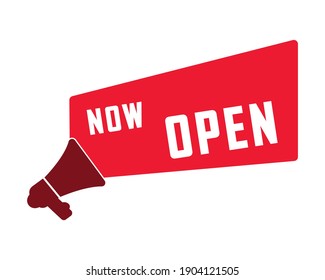 Now Open Icon Logo Template Illustration Stock Vector (Royalty Free ...