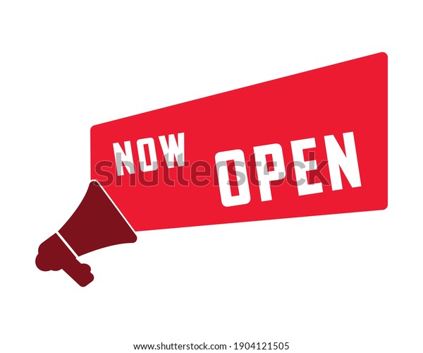 Now Open Icon Logo Template Illustration Stock Vector (Royalty Free ...