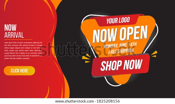 Now Open Shop New Store Red Stock Vector (Royalty Free) 1825208156 ...