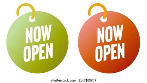 Now Open Tag Design Template Set Stock Vector (Royalty Free) 2147180939 ...
