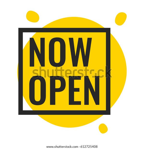 Now Open Vector Illustration On White Stock Vector (Royalty Free ...