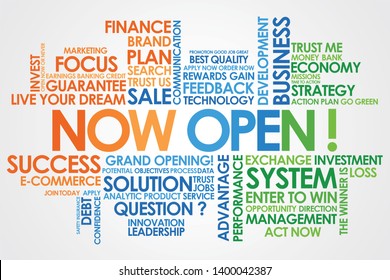 Now Open Word Cloud White Background 스톡 벡터(로열티 프리) 1400042387 ...
