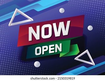 Now Open Word Concept Vector Illustration Stock Vector (Royalty Free ...