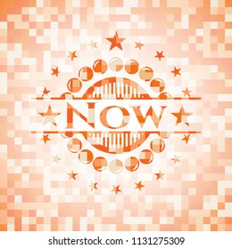 Now Orange Mosaic Emblem Background Stock Vector (Royalty Free ...
