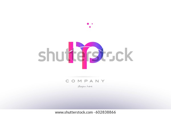Np N P Pink Purple Modern Stock Vector (Royalty Free) 602838866