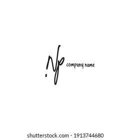 Np White Background Handwritten Logo Stock Vector (Royalty Free ...