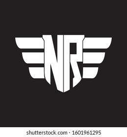 Nr Logo Monogram Emblem Wings Element Stock Vector (Royalty Free ...
