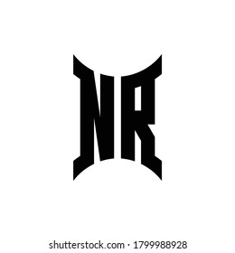 Nr Monogram Logo Curved Side Design Stock Vector (Royalty Free ...
