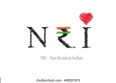 Nri Non Resident Indian Scribbled Style Stock Vector (Royalty Free ...