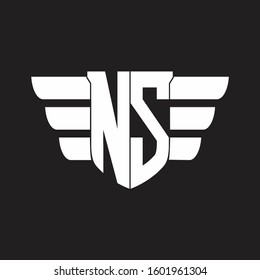 Ns Logo Monogram Emblem Wings Element Stock Vector (Royalty Free ...