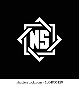 Ns Monogram Logo Abstract Square Around Stock Vector (Royalty Free ...