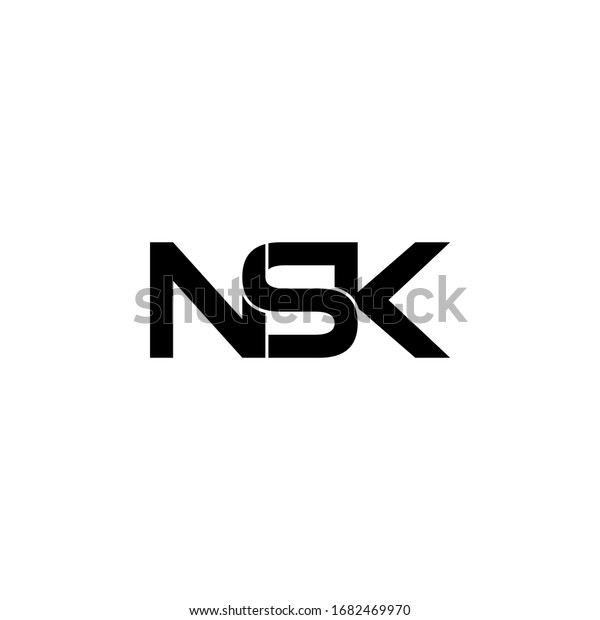 Nsk Original Monogram Logo Design Stock Vector (Royalty Free) 1682469970
