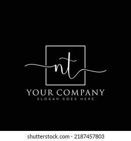 Nt Initial Handwriting Minimalist Logo Vector Stock Vector (Royalty ...