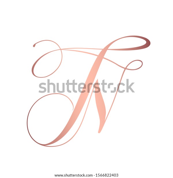 Logotipo del monograma de NT.Icono tipográfico.Signo: vector de stock ...