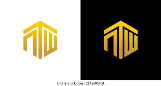 Ntw Letter Logo Design Polygon Monogram Stock Vector (Royalty Free ...