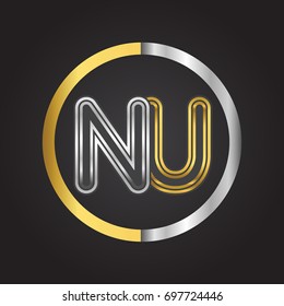 Nu Letter Logo Circle Gold Silver Stock Vector (Royalty Free) 697724446 ...