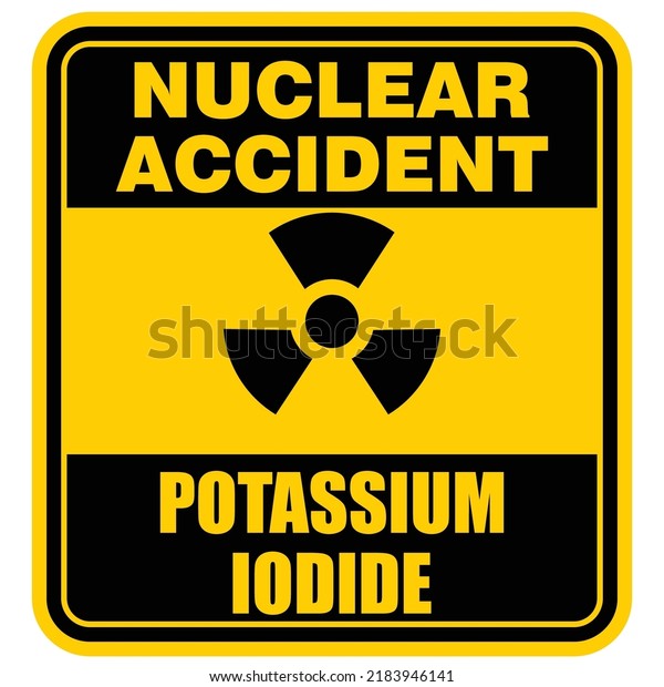 accidente nuclear, yoduro de potasio, pegatina: vector de stock (libre ...
