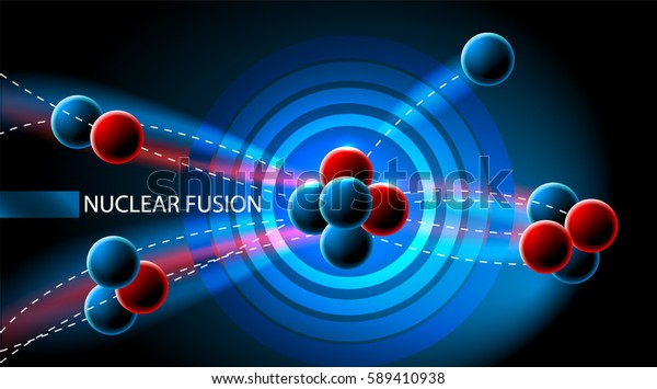 Nuclear Chain Reaction Vector Illustration Scheme Stock Vector (Royalty ...