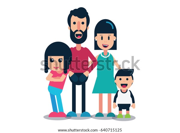 Nuclear Family White Background Stock Vector (Royalty Free) 640715125 ...